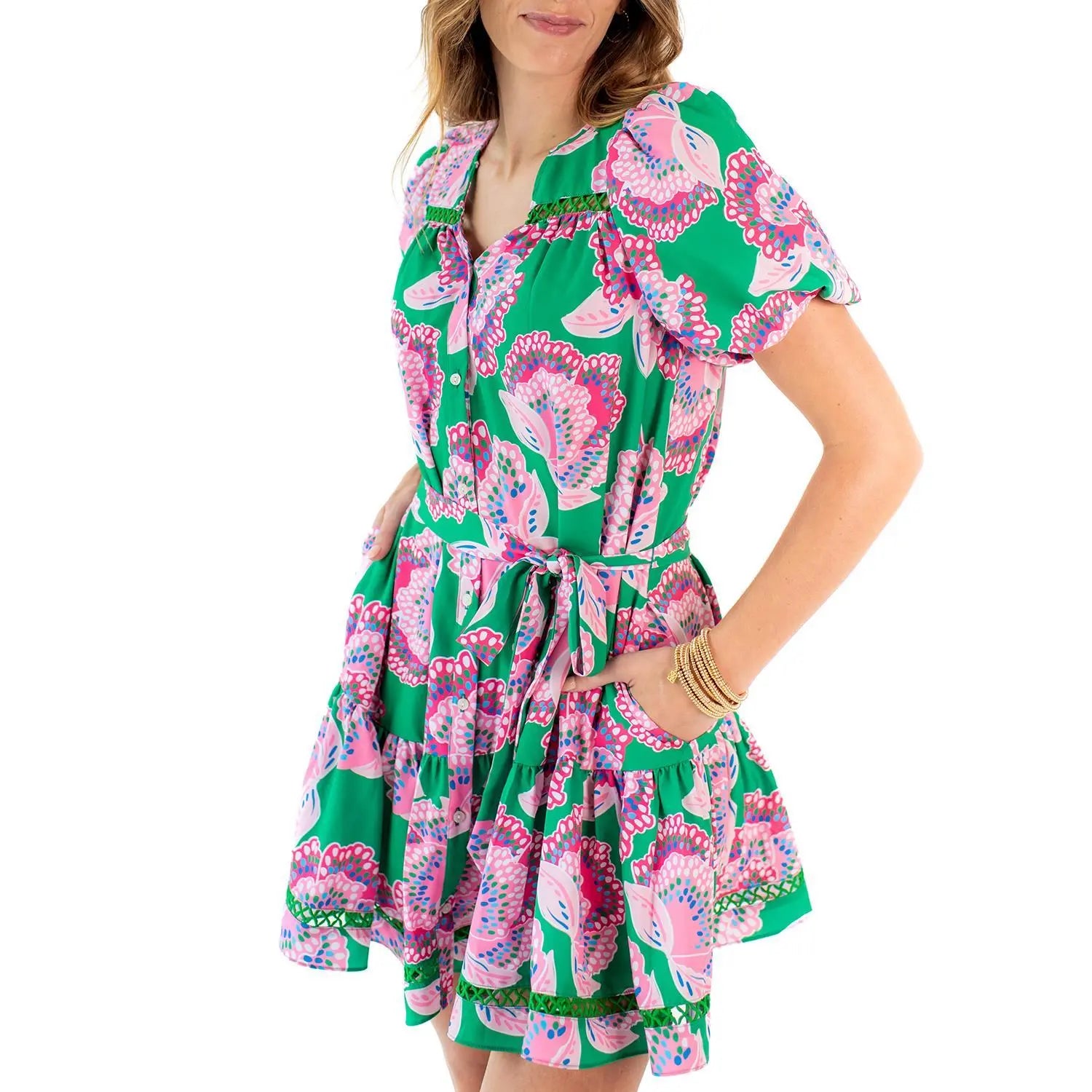 Addison Petal Tango Dress | Vibrant Floral Spring Style
